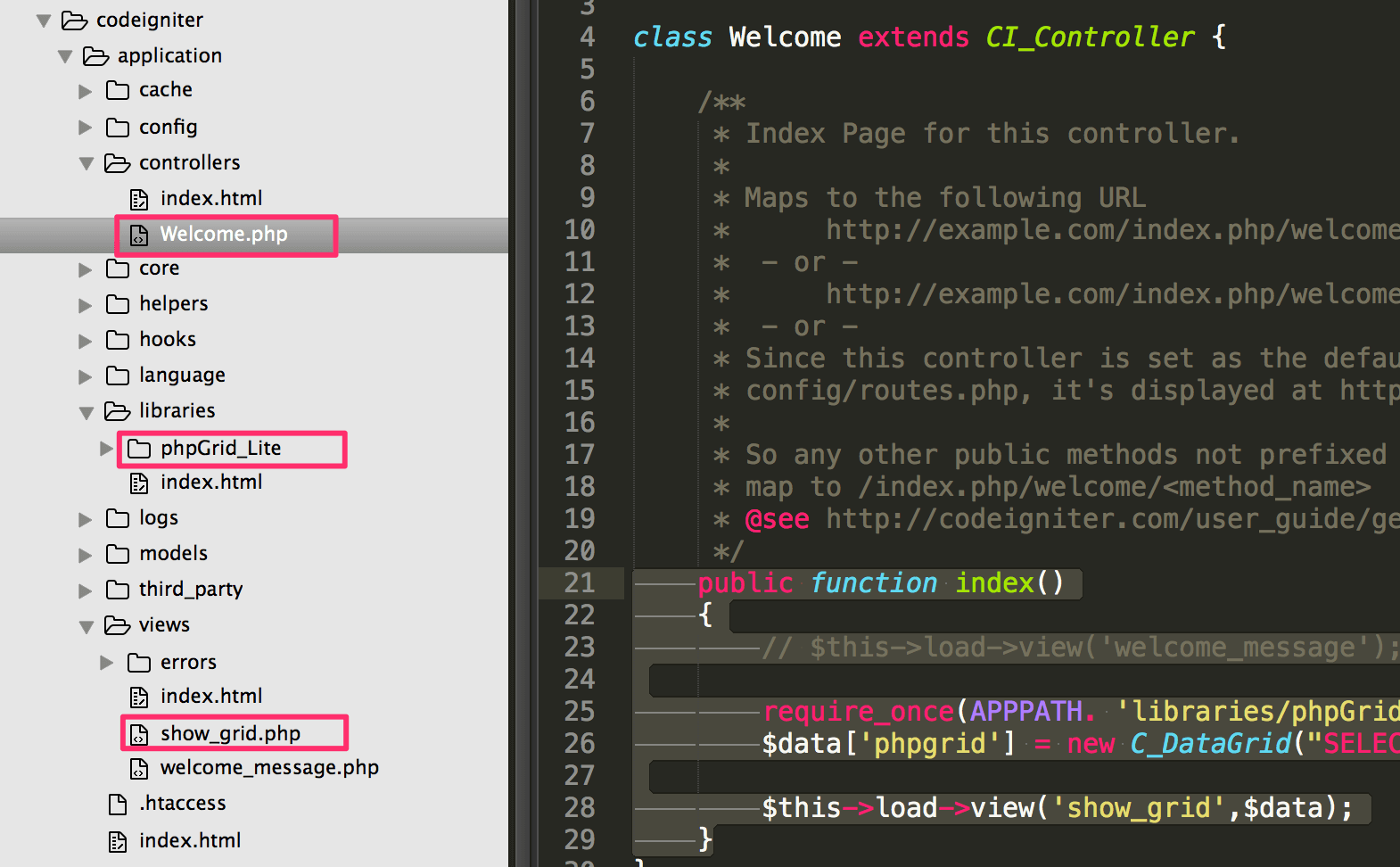 PhpGrid And CodeIgniter Integration PhpGrid PHP Datagrid